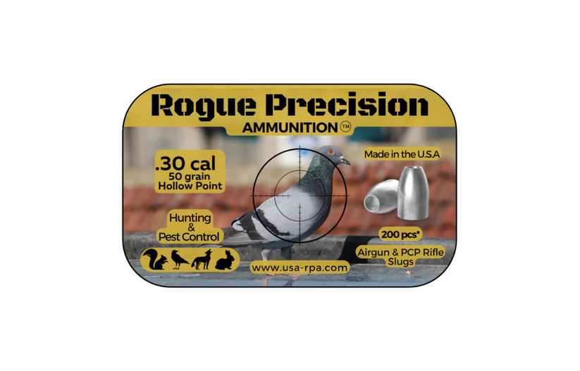.30 cal 50 grain Hollow Point slugs 200 pieces – Rogue Precision Ammunition